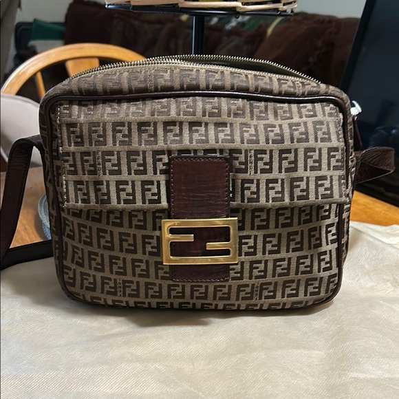 Fendi | Bags | Fendi Brown Messenger Bag With Iconic Ff Monogram | Poshmark